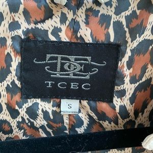 TCEC | Jackets & Coats | Tcec Faux Leather Animal Print Lining Cream ...